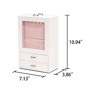 Kendal Jewelry Boxes for Girls Women, White Jewelry Box with Porcelain Pattern, Stand Layer Jewelry Organizer Box Display Necklace, Earring, Ring, Jewelry Storage Case as Ideal Gift