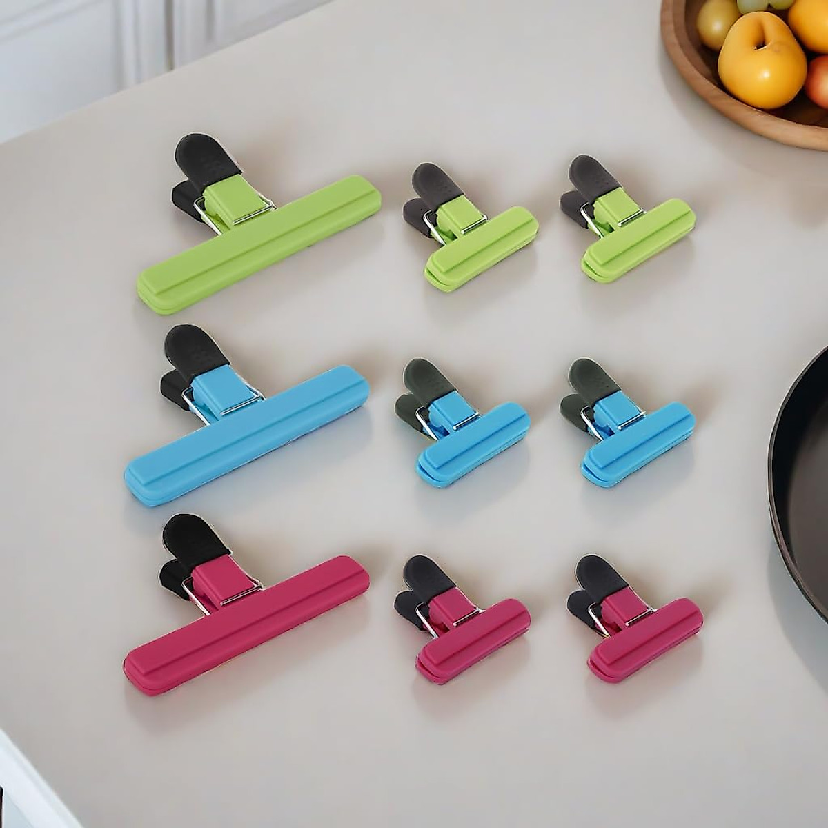 Beatcreat 9 Pack Chip Bag Clip,Food Bag clip,Food Bag Clips Sealing Clips,Snack Clips,Sclips,Chip clip,Kitchen Clips,Food storage,organization storage