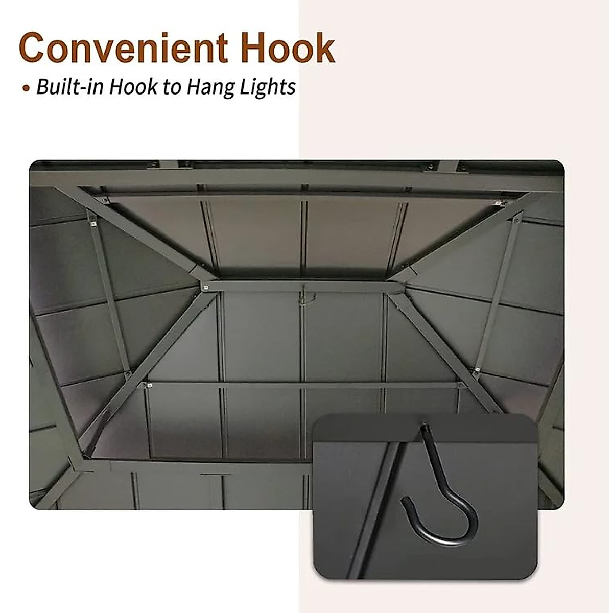 10' x 12' Hardtop Gazebo Solid Cedar Wood Gazebo with Galvanized Steel Double Roof, Outdoor Permanent Gazebo with Curtains and Netting for Patio Backyard Deck Lawn