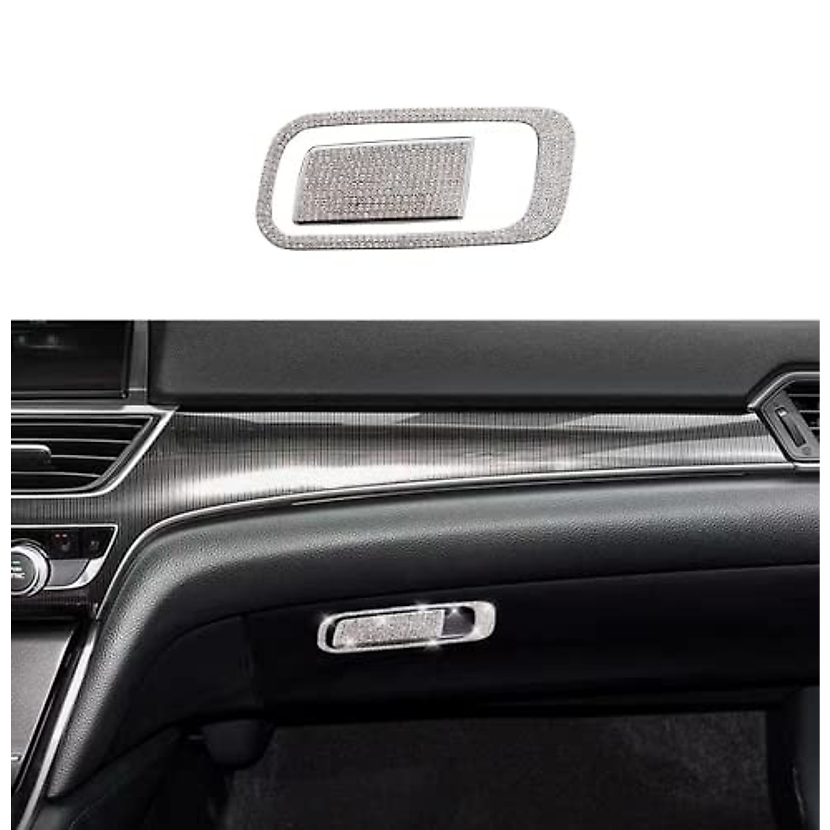 HAILWH Bling Accessories Rhinestones seat Adjustment Button Cover Air Outlet Decorative Frame Fit for Honda Accord 2018-2022 Men and Women Decal Cover (Storage Box Switch Stickers)