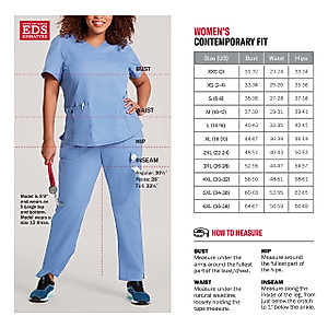 Dickies EDS Signature Women Scrubs Top V-Neck DK880, XS, Ciel