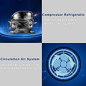 Winado 18 Bottle Compressor Wine Cooler Refrigerator w/Adjustable Temperature, Freestanding Compact Mini Wine Fridge with Digital Control & Removable Shelves