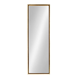 Kate and Laurel Evans Wood Framed Free Standing Floor Mirror with Easel, 18 x 58 Gold
