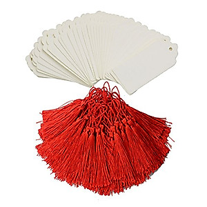 Makhry 100 Pcs Bookmarks for Women Thank You Gift Tags Book Markers with Tassels Inspirational Bookmarks Book Lovers Gifts for Women Girls Teens Students Theachers Graduations(White&Red)