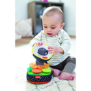 Infantino Sensory Engaging Textures & Sounds Activity Stacker for Babies & Toddlers, 6 Pieces