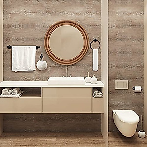 Bathroom Hardware Set, 6-Piece Matte Black Bath Accessories Set Wall Mount Includes 17/23" Towel Bar,Toilet Paper Holder,Towel Ring, 2 Hooks SUS304 Stainless Steel,Heavy Duty