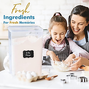 Shazo 2 PC (9.5L | 321 Oz) Extra Large Bulk Food Storage Containers with Airtight Lids for Flour, Sugar, Rice, Cereal & Pasta - Leakproof, BPA-Free Plastic Canisters for Kitchen & Pantry Organization