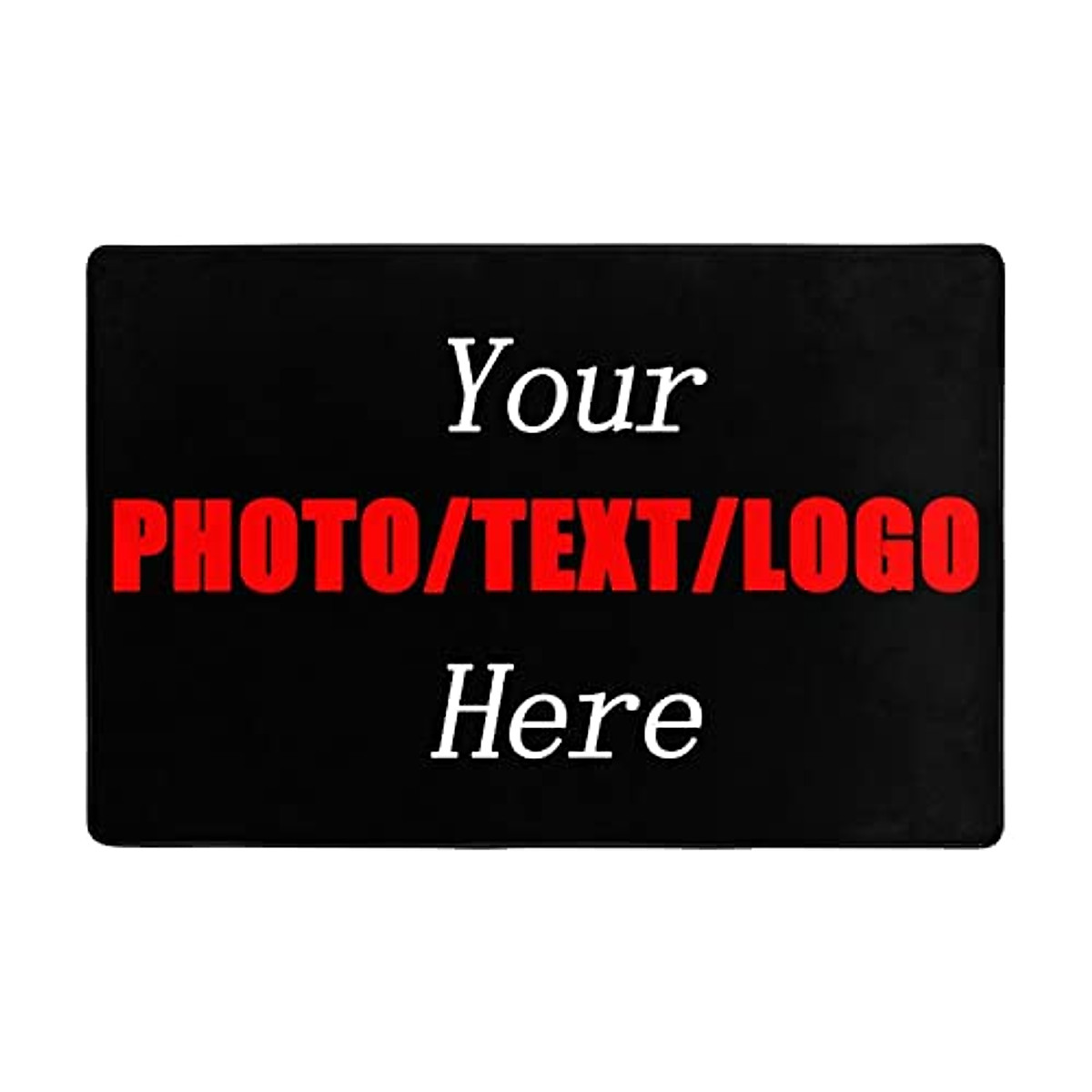 Custom Personalized Rug with Your Own Logo Image Text Photo,Custom Area Carpet Anti Slip Washable Decorative Door Mat for Office Home Bedroom Living Room,36 x 24 in