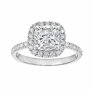 Cushion Cut Wedding Rings Set Engagement Ring, 1-7/8(ctw) Carat Moissanite Engagement Ring Bridal Ring Set For Women 925 Sterling Silver Promise Ring, Size 10