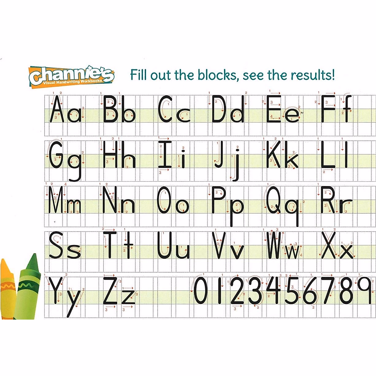 Channie’s Easy Peasy Alphabet, Numbers & Sight Words Workbook, Fun & Color-Coded Preschool, Kindergarten & 1st Grade Alphabet Tracing Book For Daily Writing Practice, 2 Pack