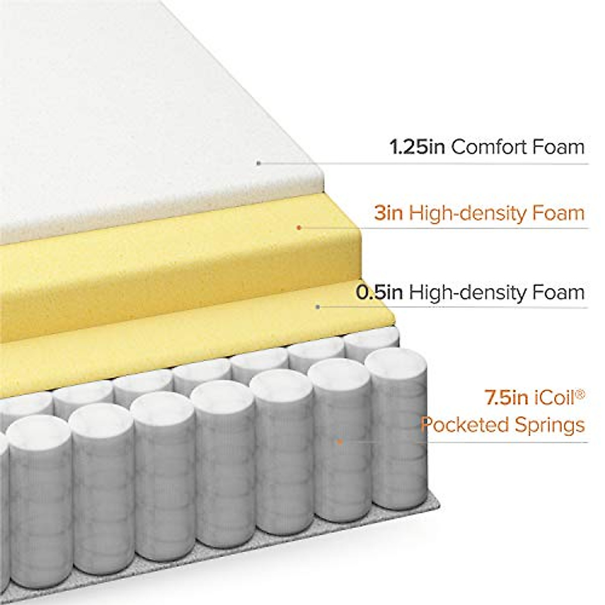 Zinus 13 Inch Euro Top Pocket Spring Hybrid Mattress / Pressure Relief / Pocket Innersprings for Motion Isolation / Bed-in-a-Box, King