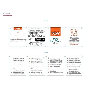 Wild Republic Bat Plush, Stuffed Animal, Plush Toy, Gifts for Kids, HUG'EMS 7 inches