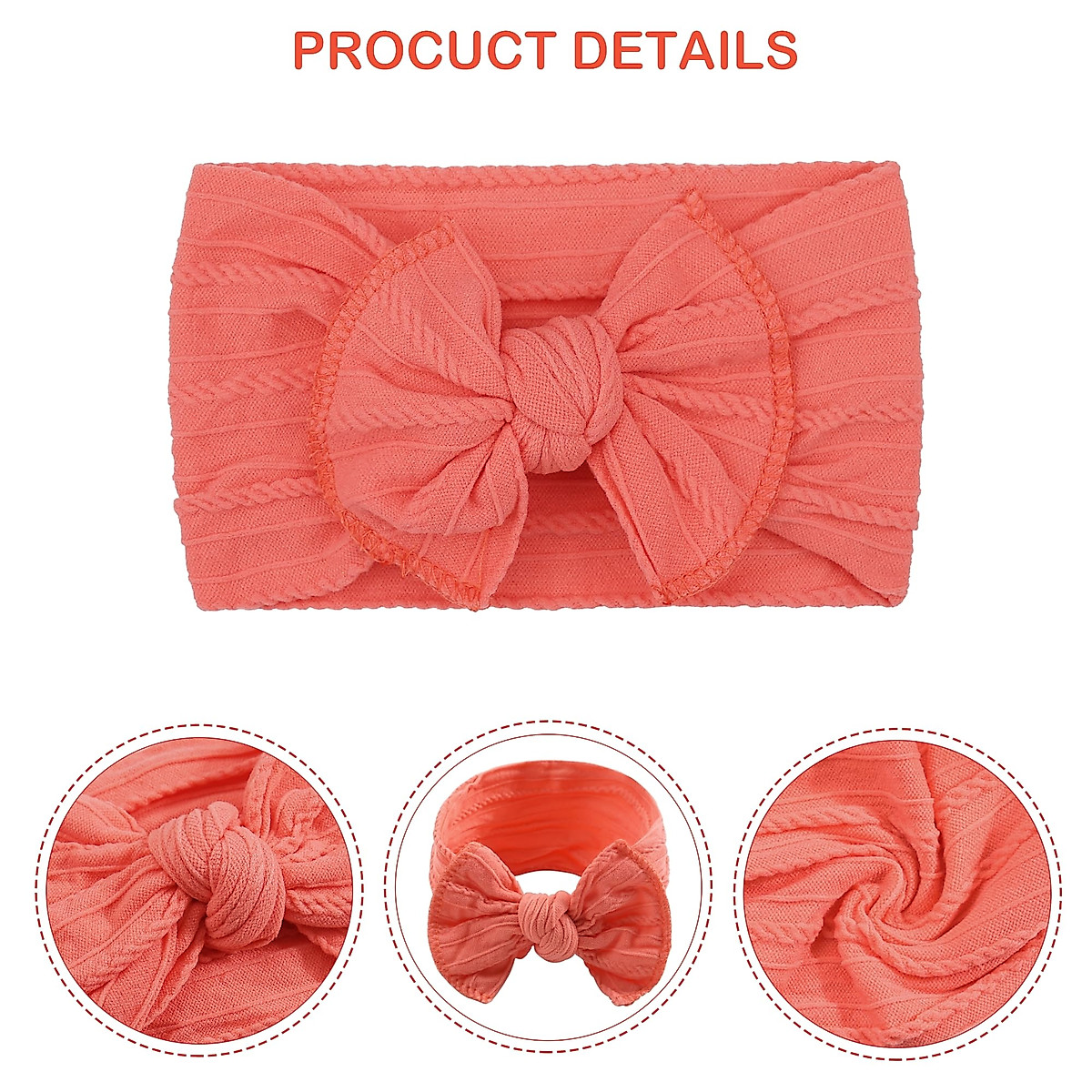 Yxiang 6 Colors Nylon Headbands with Bows, Handmade Hair Accessories for Newborn, Infant, Toddler, and Kids Girls