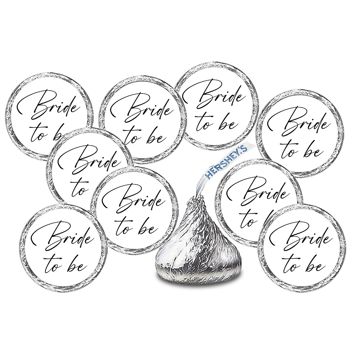 216 Bride to Be Kisses Bachelorette Stickers, Chocolate Drops Labels Stickers for Bachelor, Bridal Shower, Wedding, Engagement Party Decorations, Kisses Favors Decor. Made in USA