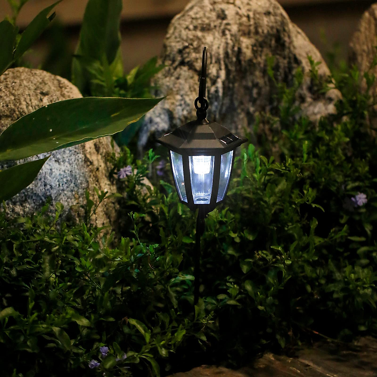 Viewsun 34 Inch Solar Hanging Lights, Shepherd Hook Lights with 2 Shepherd Hooks Waterproof Outdoor Decorative Solar Lantern Lights for Garden Decor, Patio, Backyard, Pathway, 2 Pack