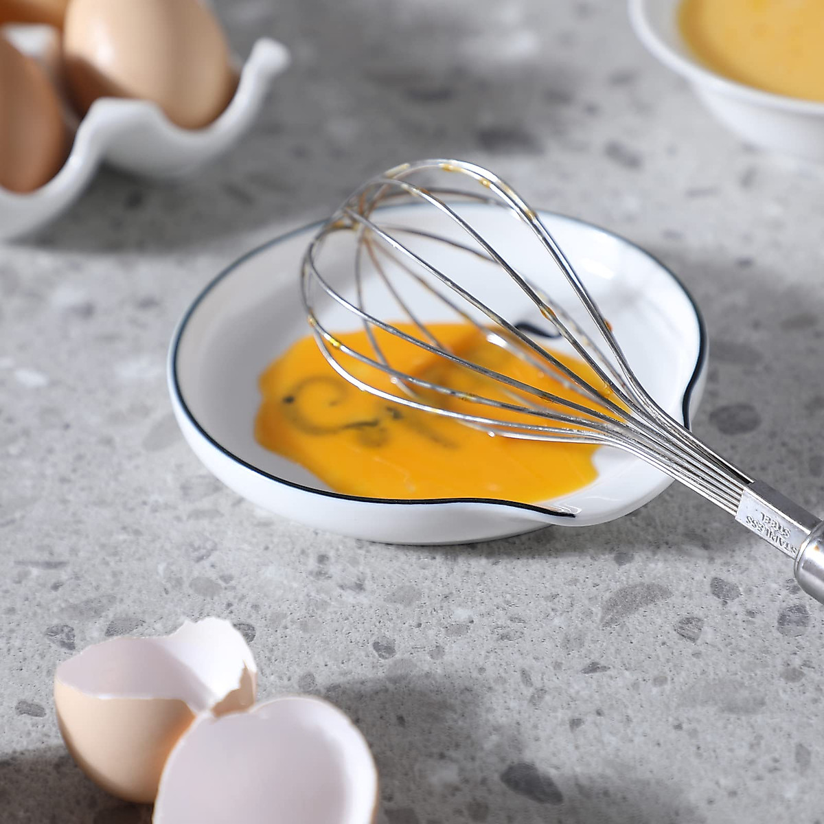 GDCZ Ceramic Spoon Rest for Stove Top - 5 Inches Large Spoon Holder for kitchen Counter, Modern Spoon for Farmhouse, Cooking Utensil Rest, Kitchen Accessories, Dishwasher Safe (White, 1)