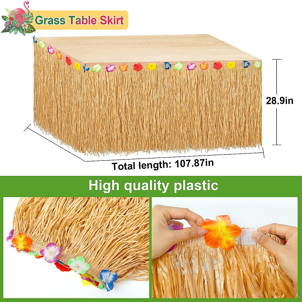 Hawaiian Aloha Luau Party Decorations, 153Pcs Tropical Summer Beach Birthday Supplies Grass Table Skirt Hanging Swirl Aloha Balloon Garland Honeycomb Centerpiece Hibiscus Palm Leaves Straws CakeTopper