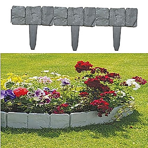 10pcs Faux Stone Garden Edging Border - Anti-deform Design, Yard and Garden Landscape Edging