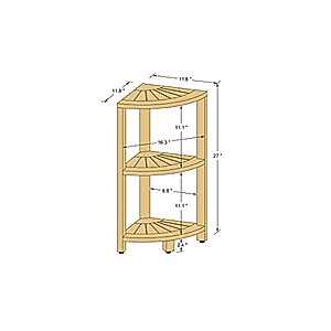 AquaTeak Kai™ Petite - Teak Corner Shower Storage Stand