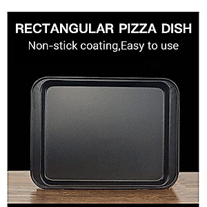 TEMKIN 1PC Rectangular Non-Stick Bread Cake Baking Tray Baking Tray Oven Rectangular Black Baking Tray DIY Baking for Kitchen (Size : Large)