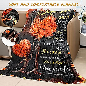 Gifts for Mom Blanket-Christmas Day Gifts for Mom-Birthday Gifts for Mom from Daughter Son-Soft Flannel Mother Throw Blanket for Couch Bedroom Travel Beach (60"x50",Leaves)
