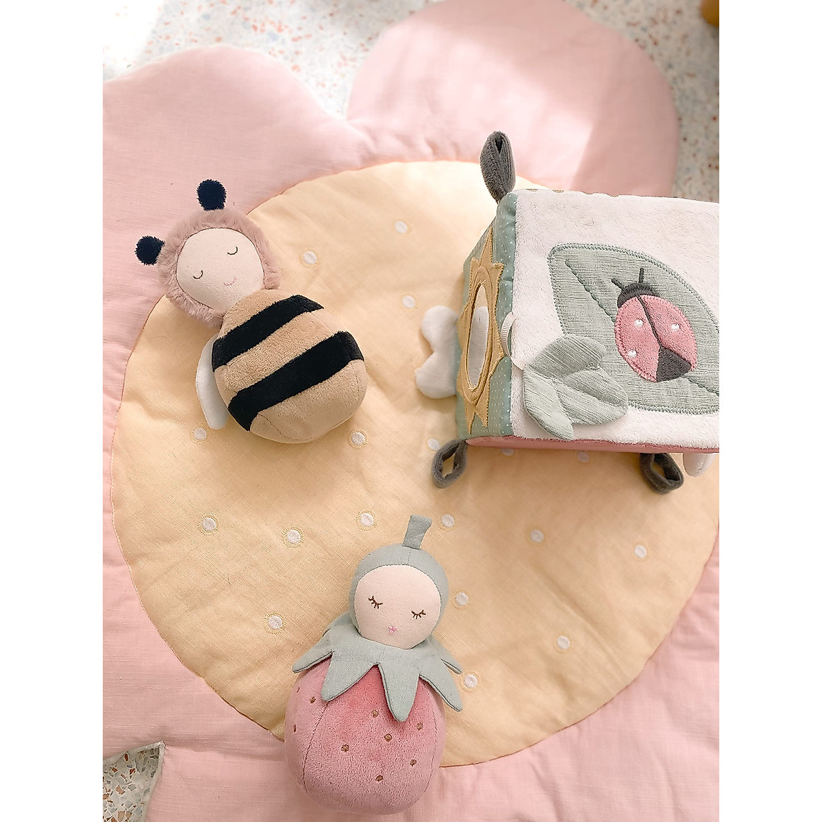 MON AMI Honey Bee Soft Baby Rattle Toy for Ages 6 Months+, 7” Plush Stuffed Animal Rattle Toys for Infants & Toddlers - Baby Rattle with Sound