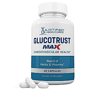Justified Laboratories Glucotrust Max 1295MG Formula Supplement Pills 60 Capsules
