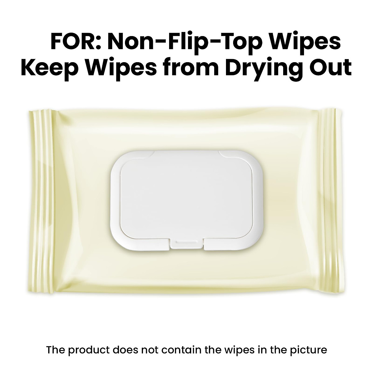 Reusable Wipe Lid for Baby Wipes Refill, Reusable for Over 1 Year, Replacement Cover Cap for Non Flip Top Wipes, Open Top Diaper Wipes, 2 Pcs