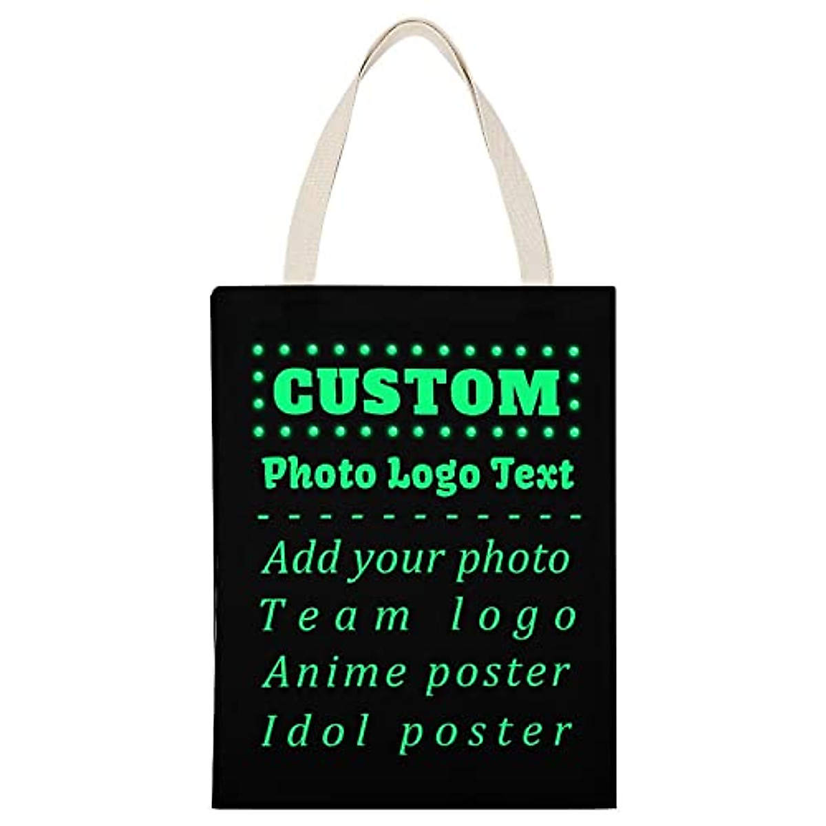 Custom tote bags Personalized Shoulder Bag for women Personalized Canvas Tote Bags with Photo for Work Travel Business Shopping Daily Use Gifts 35×45cm