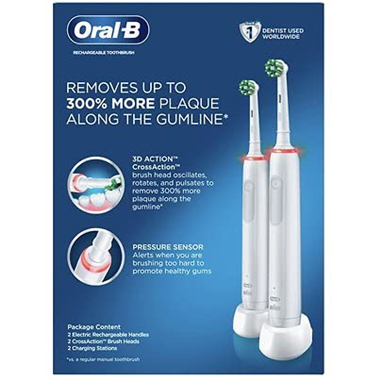 Procter And Gamble Oral-B 1500 Rechargeable Electric Toothbrush, 2 pk