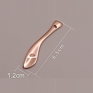 4 Pieces Zinc Alloy Makeup Spatula Eye Cream Spoon Beauty Scoop Mini Spoon Makeup Beauty Spoons Mini Cosmetic Skincare Spatula for Cream Lotions, Curved Handle Type, Rose-Gold