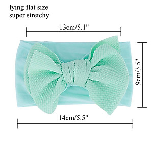 inSowni 8 Pack Big Bow Super Stretchy Nylon Headbands Turban Headwraps Hair Accessories for Baby Girls Toddlers Infants Kids