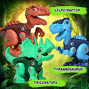 Take Apart Dinosaur Toys for 6 7 8 9 10 Year Old Kids, Kids Toys Stem Learning Educational Building Kids Toys with Electric Drill, Dinosaur Toy Birthday Easter Gifts Boys Girls