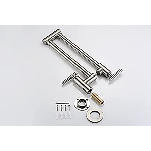 SUMERAIN Pot Filler Faucet Wall Mount,Brushed Nickel Finish and Dual Swing Joints Design