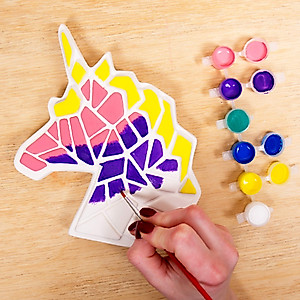Creative Roots Mosaic Butterfly, Unicorn, & Heart Stepping Stone, Includes 3-Pack 7-Inch Ceramic DIY Stepping Stone & 6 Vibrant Paints, Paint Your Own Stepping Stone for Kids Ages 8+