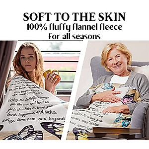 InnoBeta Butterfly Gifts for Women, Girls - Inspirational Butterfly Themed Gifts for Adult - Butterfly Blanket for Birthday, Christmas - Butterfly Blessings - Flannel Plush Blanket - 50"x 65"