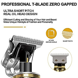 ROCKUBOT Professional Hair Trimmer for Men,Cordless Hair Clippers for Men Professional,Zero Gapped Trimmers T Blade Trimmer,Edgers Clippers for Men,Hair Cutting Kit Rechargeable