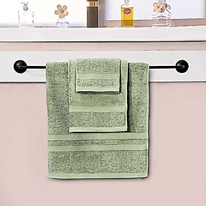 TALVANIA Bath Towel Set - Luxury Hotel Bath Towels 100% Ring Spun Cotton 8 Piece Towel Set; 2 Bath Towels, 2 Hand Towels and 4 Washcloths Perfect for Bathrooms, Guest Room, Spa or Hotels (Mint Green)