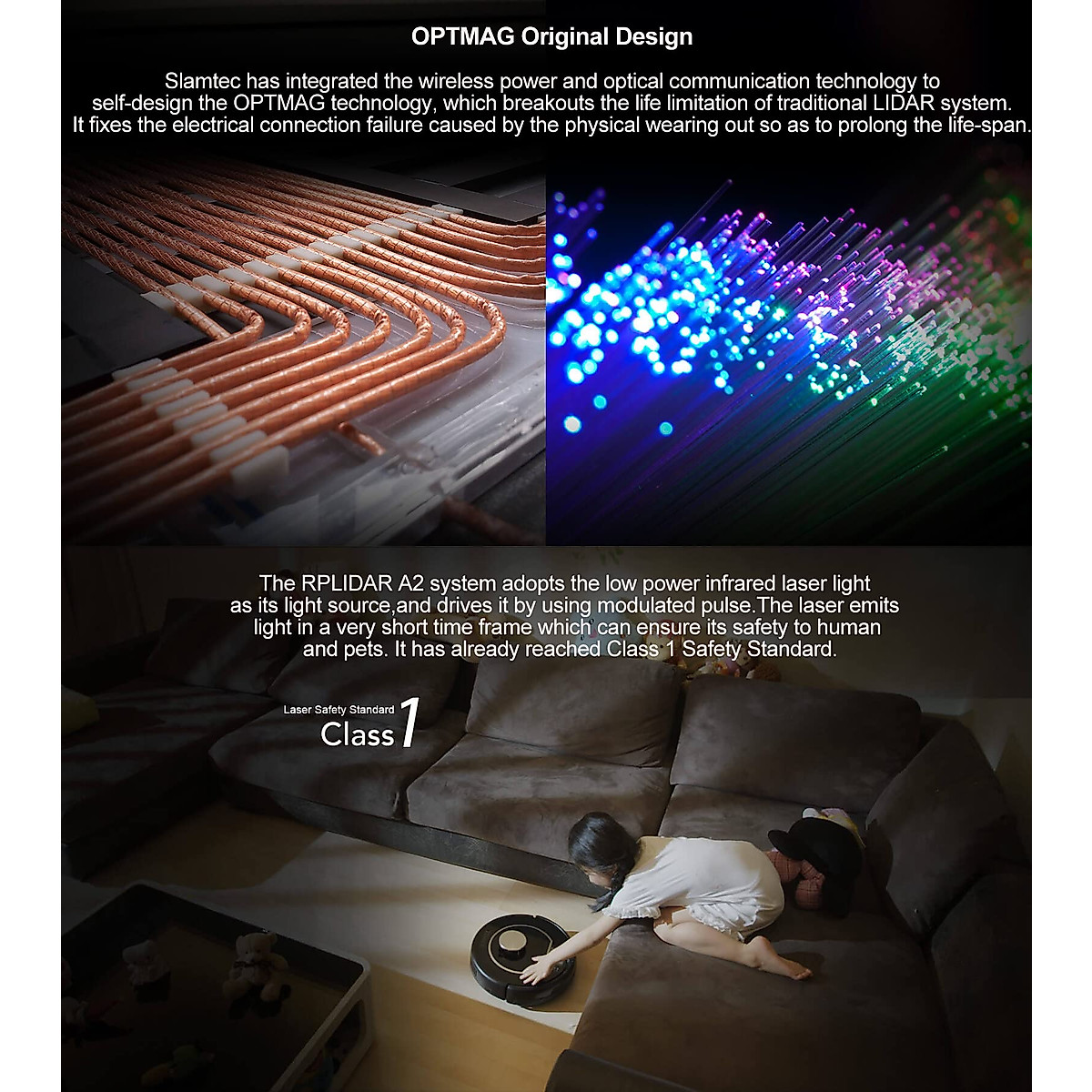 Slamtec RPLIDAR A2M12 360 Degree 2D Lidar Sensor Kit, 15Hz Scan Rate and 12 Meters Distance Module for Intelligent Obstacle Avoidance/Robot/Maker Education