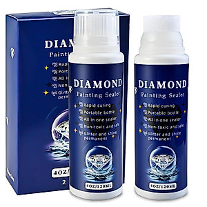 Faburo 2-Pack Diamond Painting Protectant Sealer Brightener(120ml*2), 8OZ Diamond Painting Accessories Glue for Diamond Painting and Puzzles, Diamond Art Sealer Permanent Hold & Shine Effect