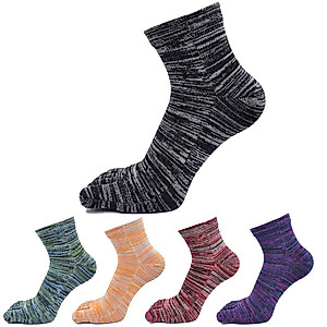 Artfasion Men's Toe Socks Cotton Fun Casual Athletic Running Ankle Five Finger Crew Socks 5 Pair