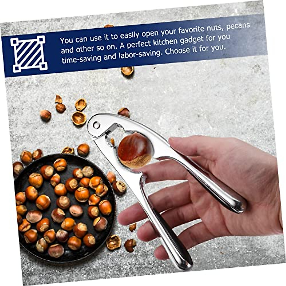 KICHOUSE 1pc Nutcrackers Stainless Steel Multifunctional Peeler Pistachios Nuts Multitools Nut Peeler Seafood Tools Set Crab Crackers Pecan Opener Kitchen Gadget Handheld Nut Opener Pliers
