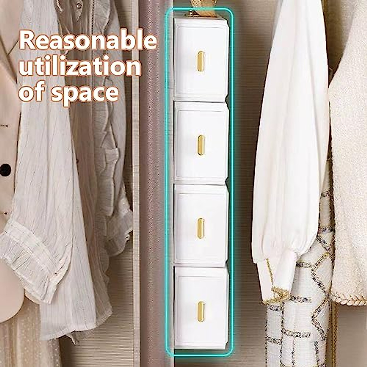 VumSyme Wall Mounted Underwear Storage Box, Punch-Free Underwear Sock Organizer Multi-Functional Storage Box Hanging Drawer Organizer for Closet Style 1