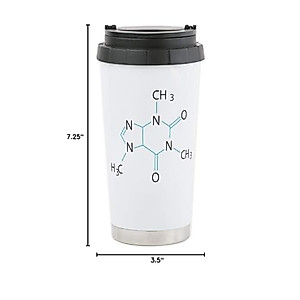 CafePress Caffeine Molecule Travel Mug 20 oz. Insulated Stainless Steel Coffee Tumbler
