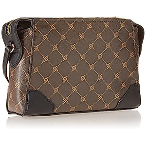 NINE WEST womens Brooklyn Jet Set CROSSBODY, Brown/Black, One Size US