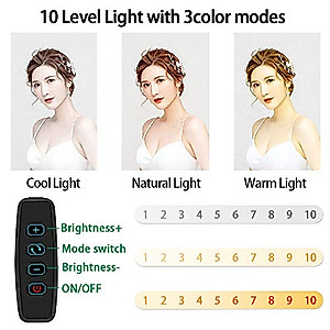 Ring Light with 76.7" Extendable Tripod Stand and 2-in-1Phone/Tablet Tripod, 12-inch Selfie Ring Light Full Kit, Dimmable Desk Makeup Circle Led Ring Light for TikTok, 3 Modes 10 Brightness Levels