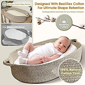 Baby Changing Basket - Thick Foam Pad with Wipeable Water-Resistant Pad Cover, Security Strap, Moses Basket Changing Table Topper Changing Pad