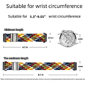 Mazoft 20mm Bands Compatible with Samsung Galaxy 7 6 5 Pro 4 & 6 Classic Active 2 47mm 46mm 45mm 44mm 43mm 42mm 40mm Watch；Quick Release Replacement Nylon Braided band for Samsung Galaxy Watch 7 6 5