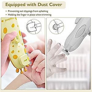 Baby Nail Trimmer Electric Baby Nail File with Light 10 Grinding Heads Safe Quiet Baby Nail Grooming Care Kit for Newborn Infant Toddler Toes Fingernails - Orange