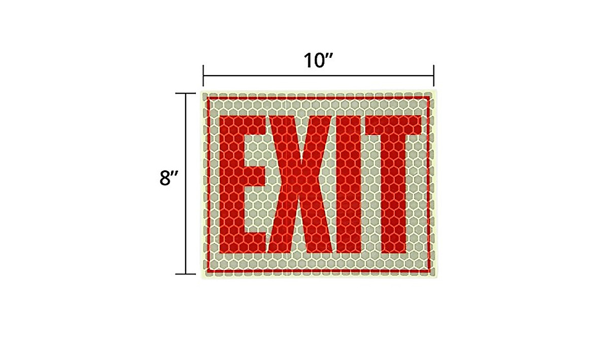 Cyalume Cyflect Glow in the Dark and Reflective Emergency Exit Sign, 8 ...